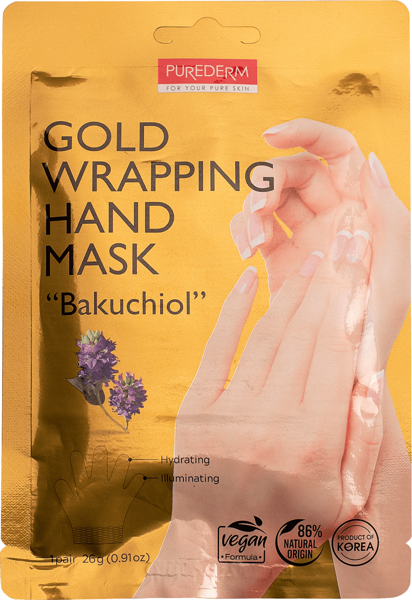 PUREDERM GOLD Bakuchiol maska za ruke u obliku rukavice, 1 par, 1 kom ...