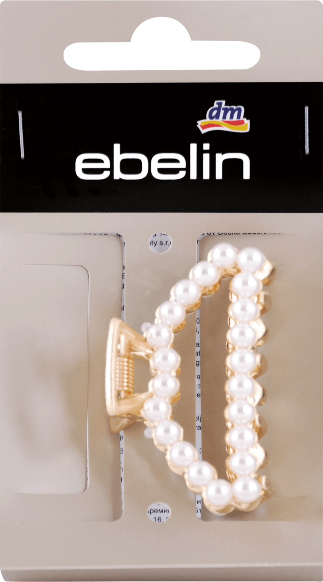 ebelin skřipec do vlasů, zlatý s perlami, 1 ks | dm.cz