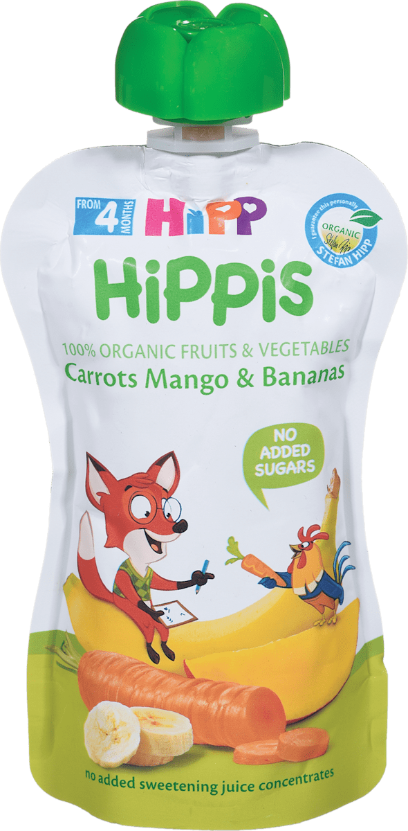 HIPP Hippis BIO kašica u vrećici - mango, banana i mrkva, 4+ mj., 100 g ...
