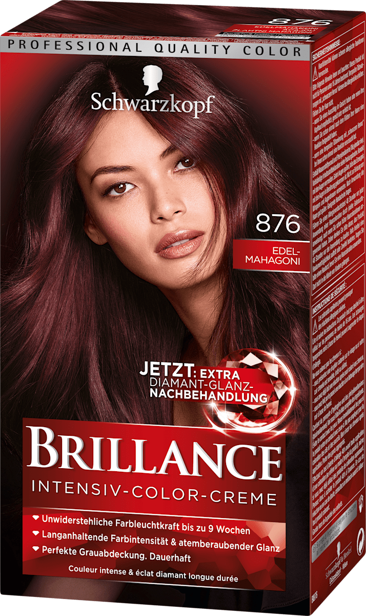 Schwarzkopf Brillance Haarfarbe Edelmahagoni 876, 1 St, 1 St dauerhaft ...