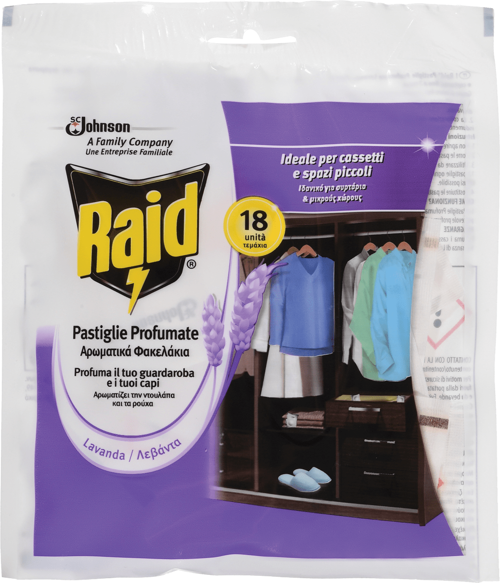 Raid Mirisne vrećice protiv moljaca - lavanda, 18 kom | dm.rs
