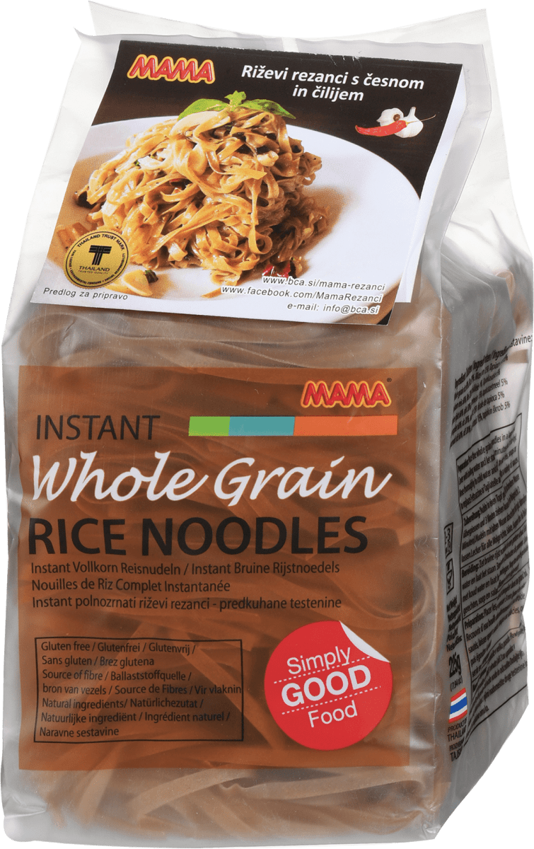 MAMA Instant polnozrnati riževi rezanci, 225 g | dm.si