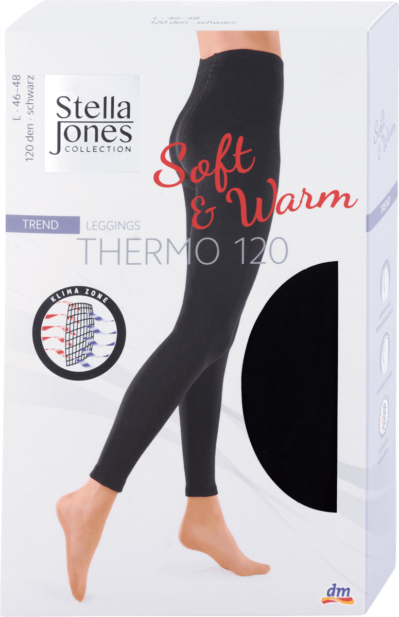 Stella Jones Soft & Warm Trend Leggings Thermo schwarz 120 DEN, Gr. 46-48 (L) (1 Paar), 2 St | dm.at