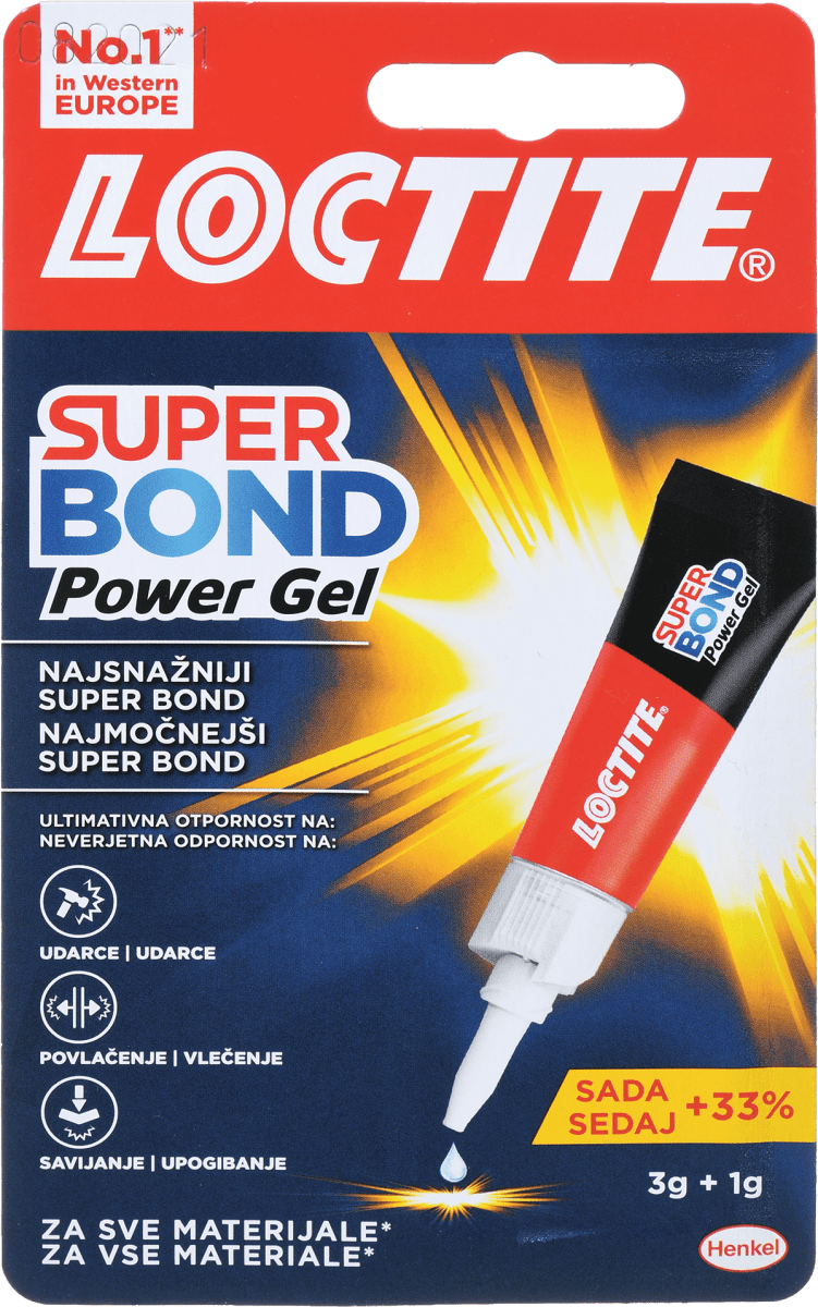 Loctite Sekundno lepilo v gelu Super Bond Power Gel, 4 g | dm.si