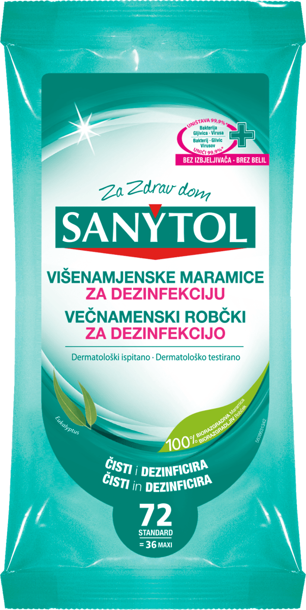 SANYTOL Vlažne maramice za dezinfekciju, 72 kom | dm.rs