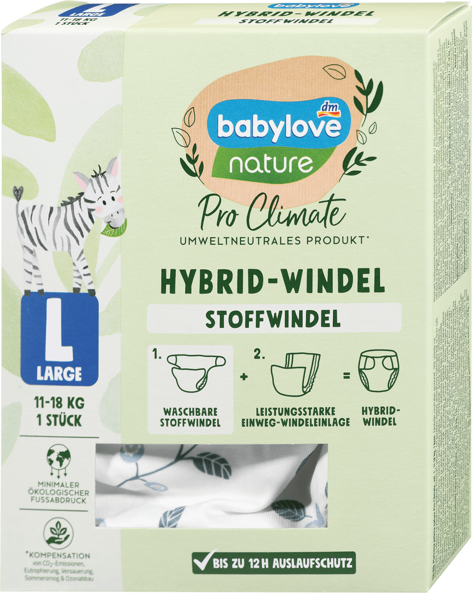babylove nature Pralna plenica Pro Climate, velikost L (11-18 kg), 1 kos | dm.si
