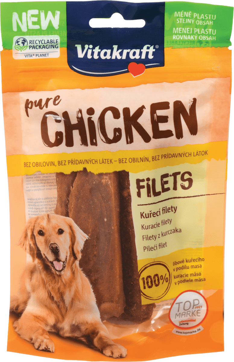 Vitakraft Dopolnilna hrana za pse Pure Chicken Filets, 80 g | dm.si