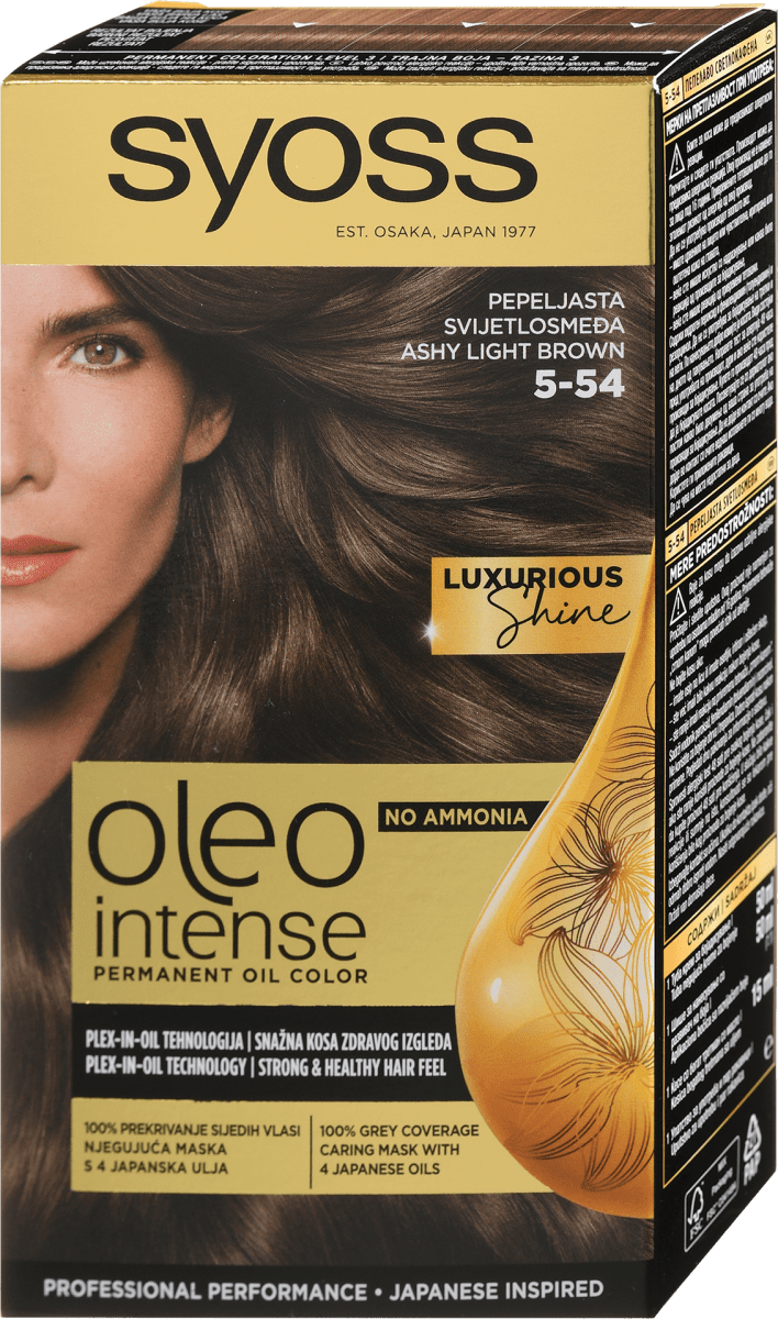 syoss Oleo Intense Barva za lase 5-54 Svetla Pepelnato Rjava, 1 kos | dm.si