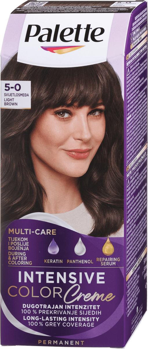 Palette Intensive Color Creme Barva za lase 5-0 Svetlo Rjava, 1 kos | dm.si