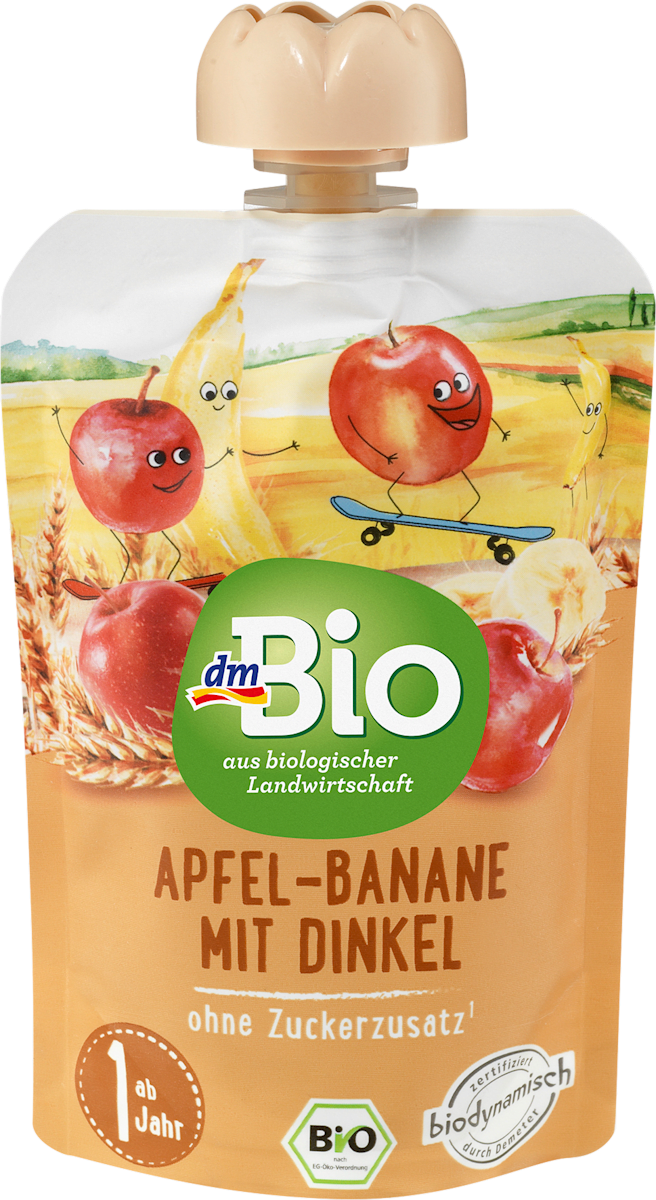 dmBio Kapsička jablko-banán s celozrnnou špaldou, 100 g trvalo výhodne ...