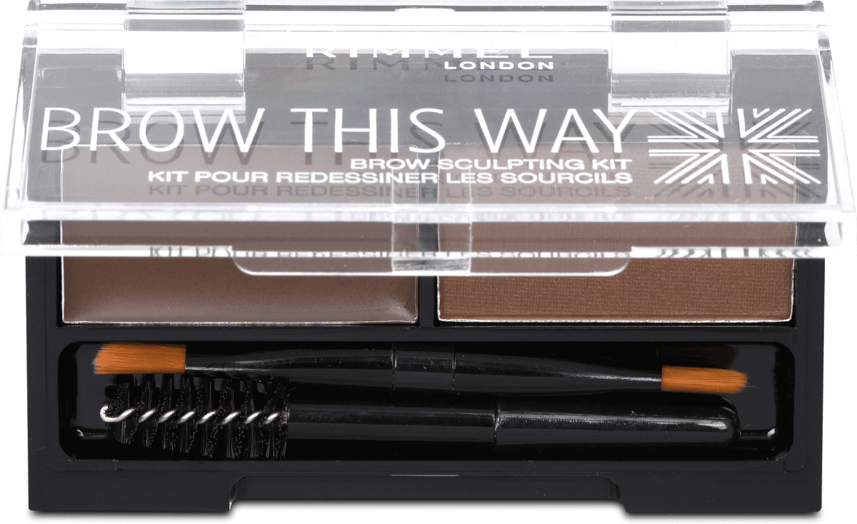 RIMMEL LONDON Kit pentru sprâncene Brow This Way 003 Dark Brown, 2,4 g ...