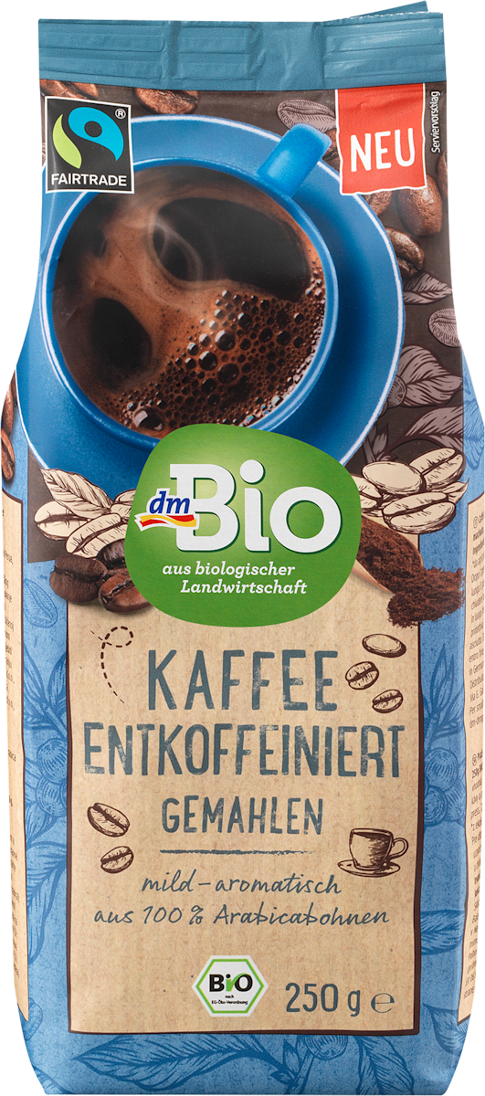 dmBio Cafea decofeinizată măcinată, 250 g cumpără întotdeauna ieftin pe ...