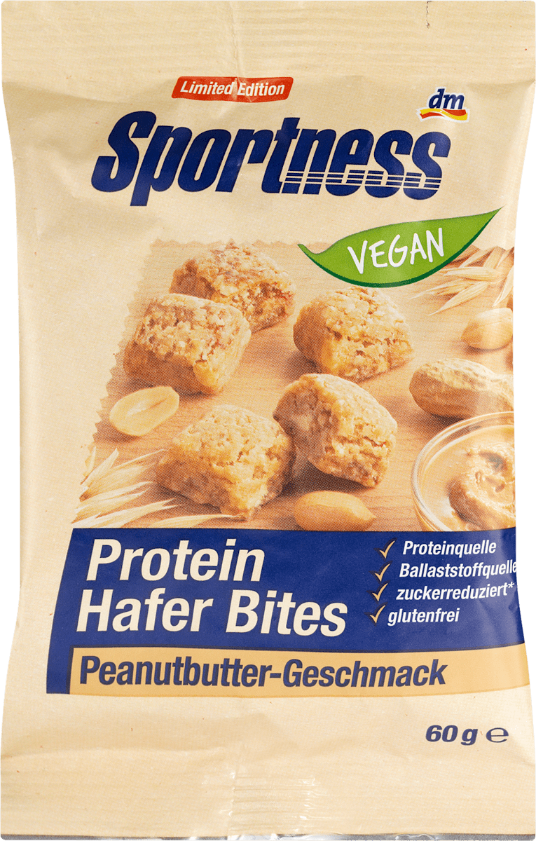Sportness Protein Hafer Bites, Peanutbutter Geschmack, 60 g dauerhaft ...