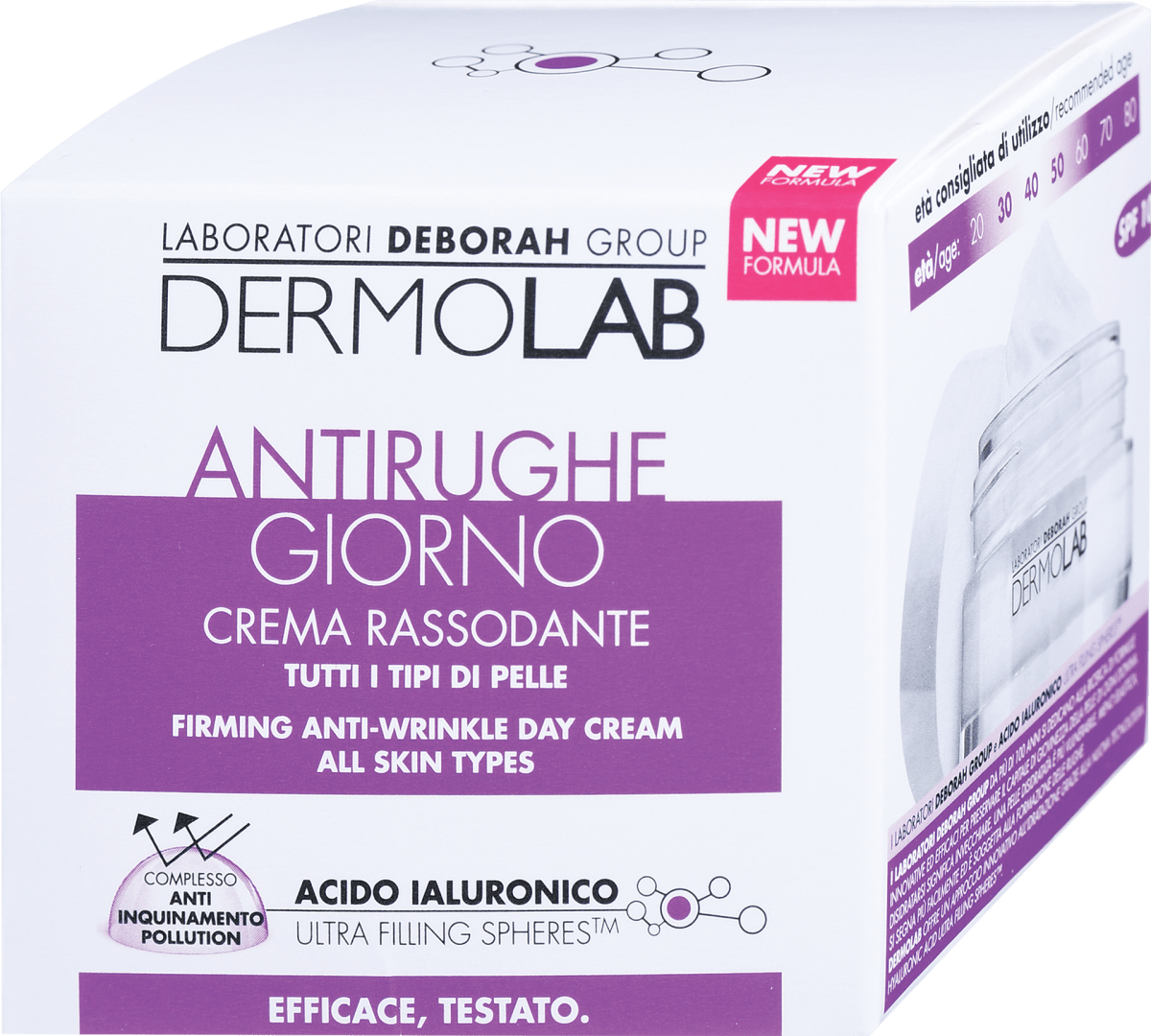 DERMOLAB Crema da giorno antirughe rassodante con acido ialuronico, 50 ...