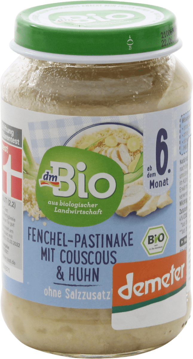 dmBio Omogeneizzato con finocchio, pastinaca, couscous e pollo, 190 g ...