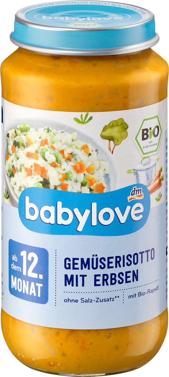 babylove Menü Gemüserisotto mit Erbsen ab 12 Monaten, 250 g dauerhaft ...