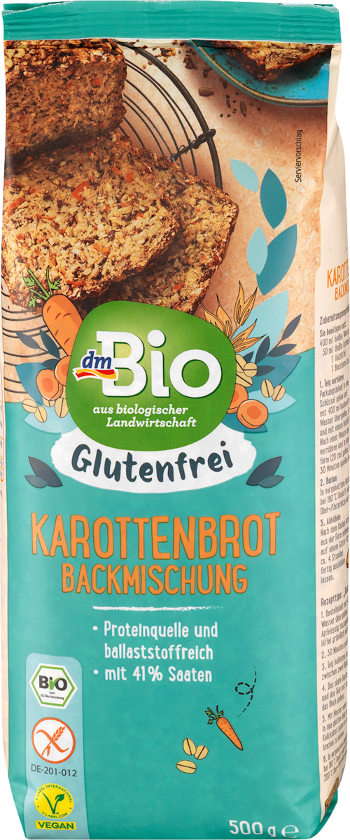 dmBio Backmischung Karottenbrot, glutenfrei, 500 g dauerhaft günstig ...
