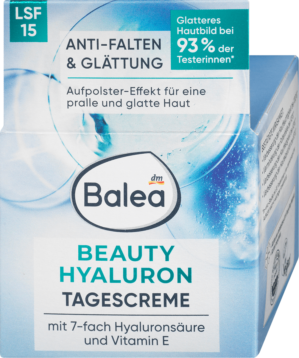 Balea Nappali arckrém Beauty Hyaluron, hétszeres hialuronnal és E-vitaminnal, FF15 ...