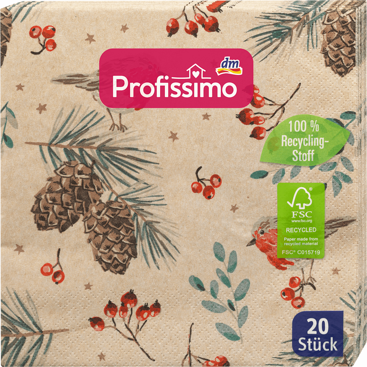 Profissimo Servietten Rotkehlchen, 20 St | dm.at
