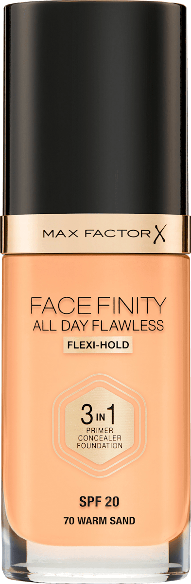 MAX FACTOR Foundation Face Finity All Day Flawless 3in1 Warm Sand 70, LSF 20, 30 ml | dm.at
