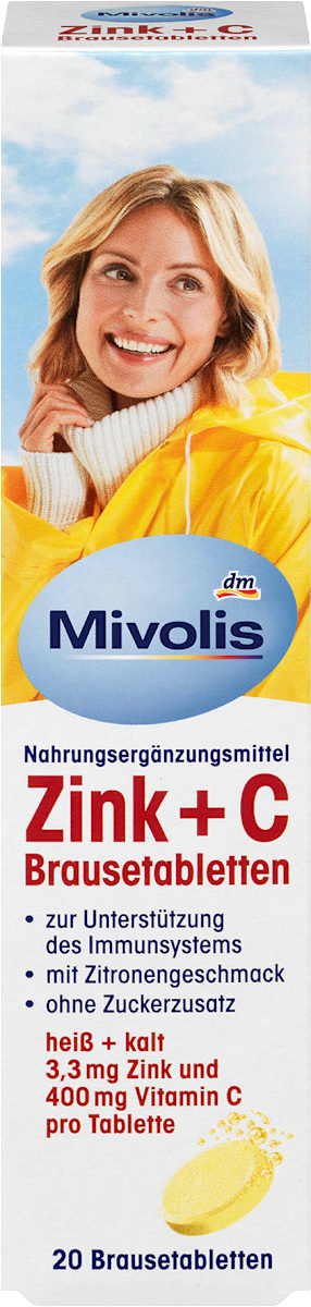 Mivolis Cink i vitamin C šumeće tablete s okusom limuna, 20 kom., 82 g ...