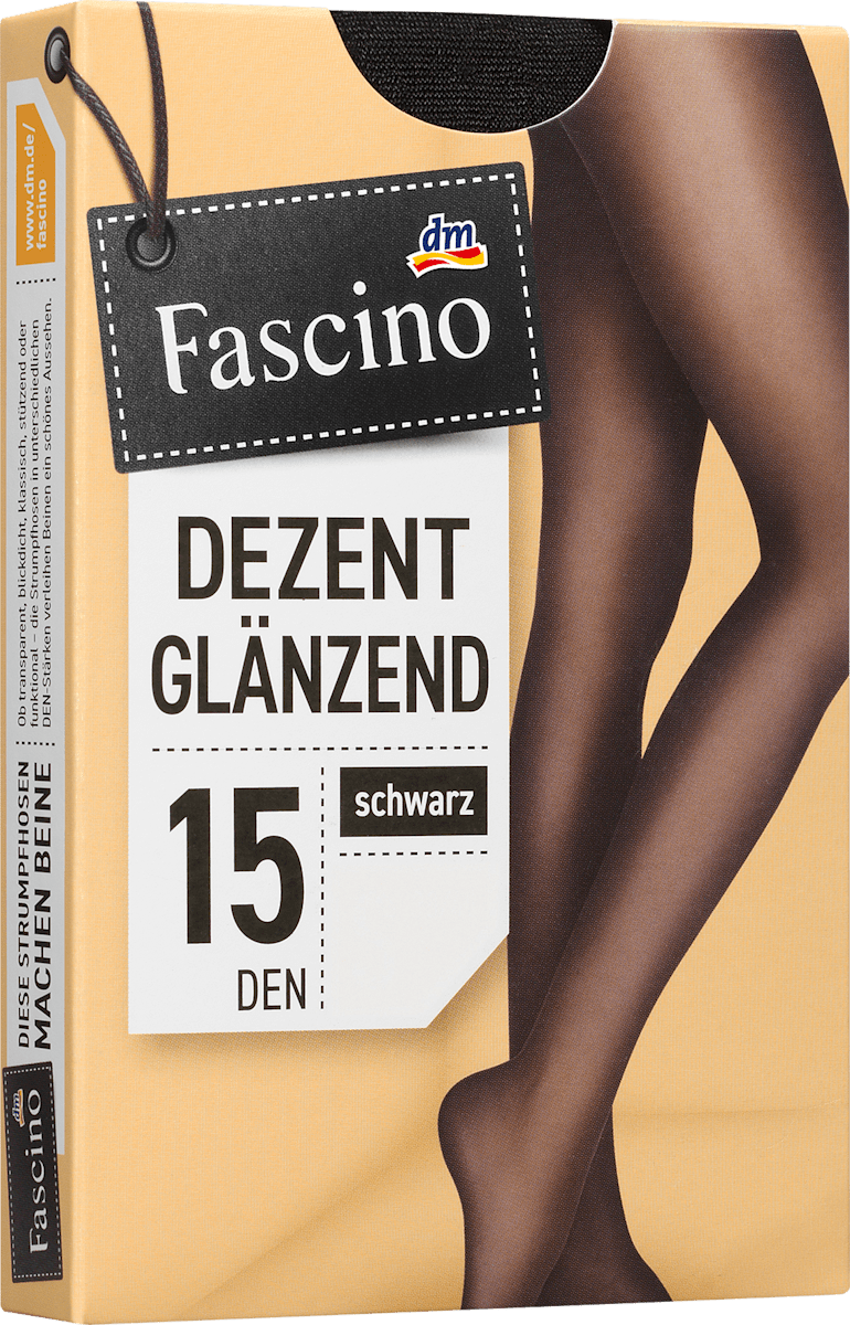 Fascino Strumpfhose dezent glänzend schwarz Gr. 38/40, 15 DEN, 1 St ...