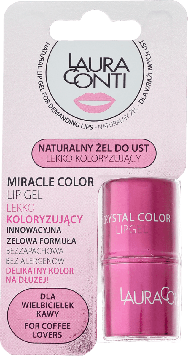 Laura Conti Żel do ust Lip Gel Crystal Clear Miracle Colour naturalny ...