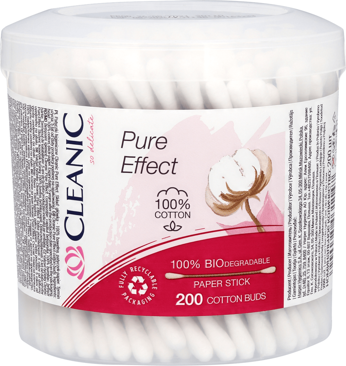 Cleanic Patyczki higieniczne w opakowaniu okrągłym, 200 szt. kupuj w ...