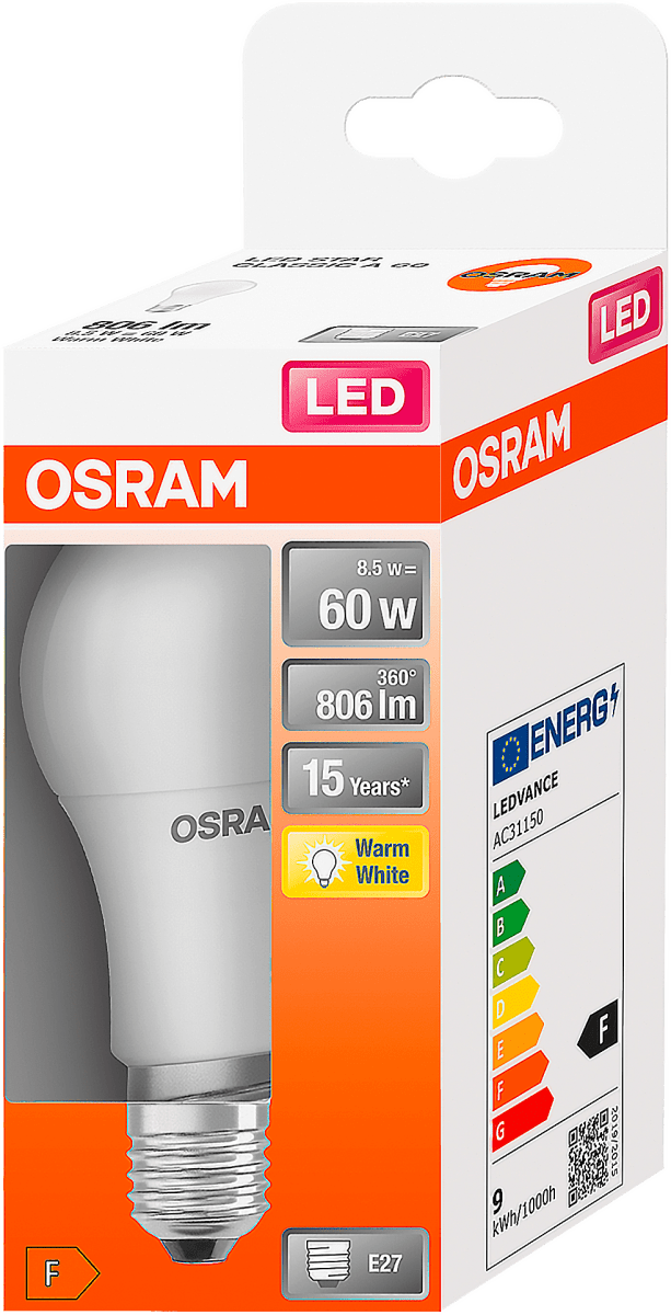 OSRAM Żarówka LED klasyczna 8,5W/827 E27, 1 szt. kupuj w zawsze ...