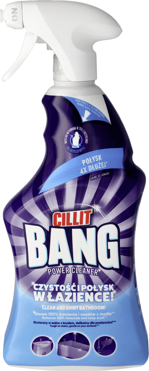 CILLIT BANG Power Cleaner Czystość i połysk w łazience, Spray, 750 ml ...