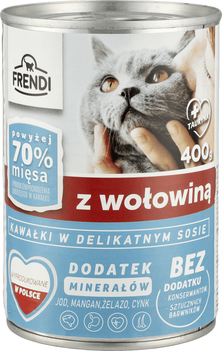 Frendi Puszka dla kota kawałki w sosie z wołowiną, 400 g kupuj w zawsze ...
