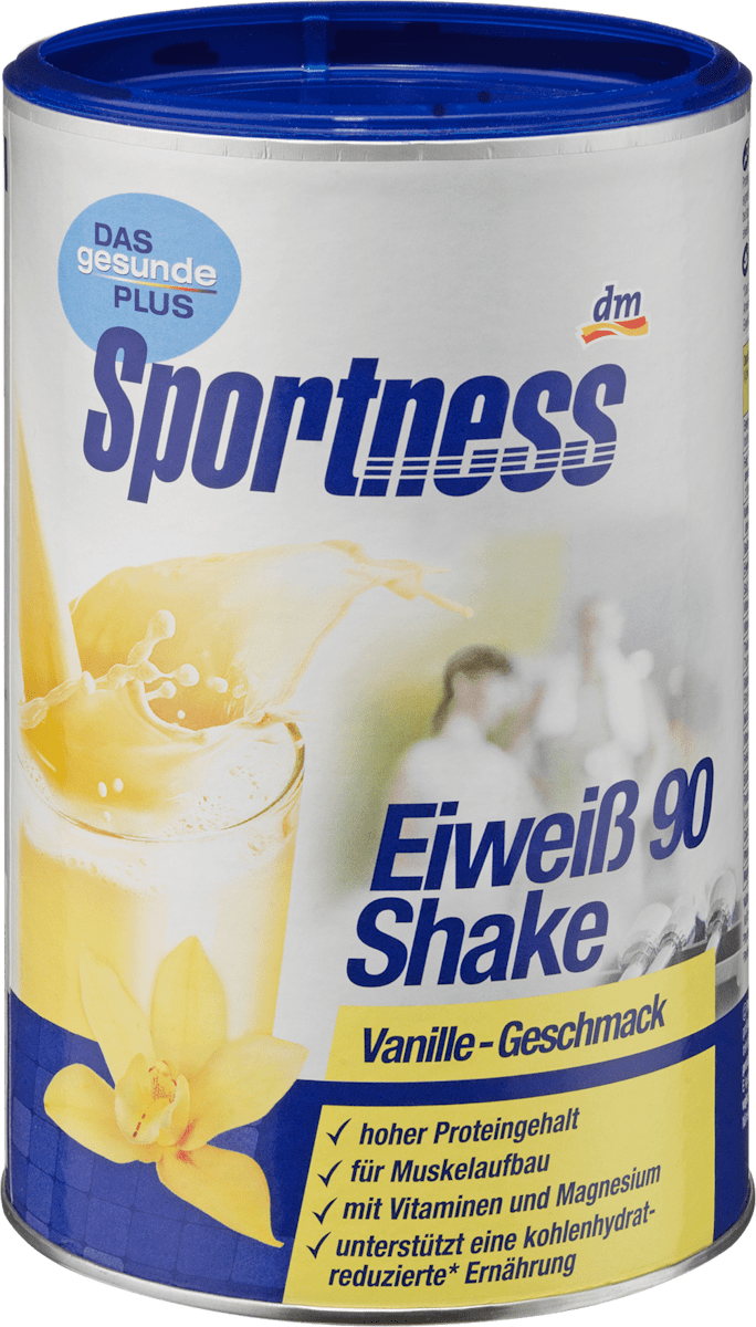 Sportness Eiweiß-Shake Pulver 90, Vanille-Geschmack, 350 g dauerhaft ...