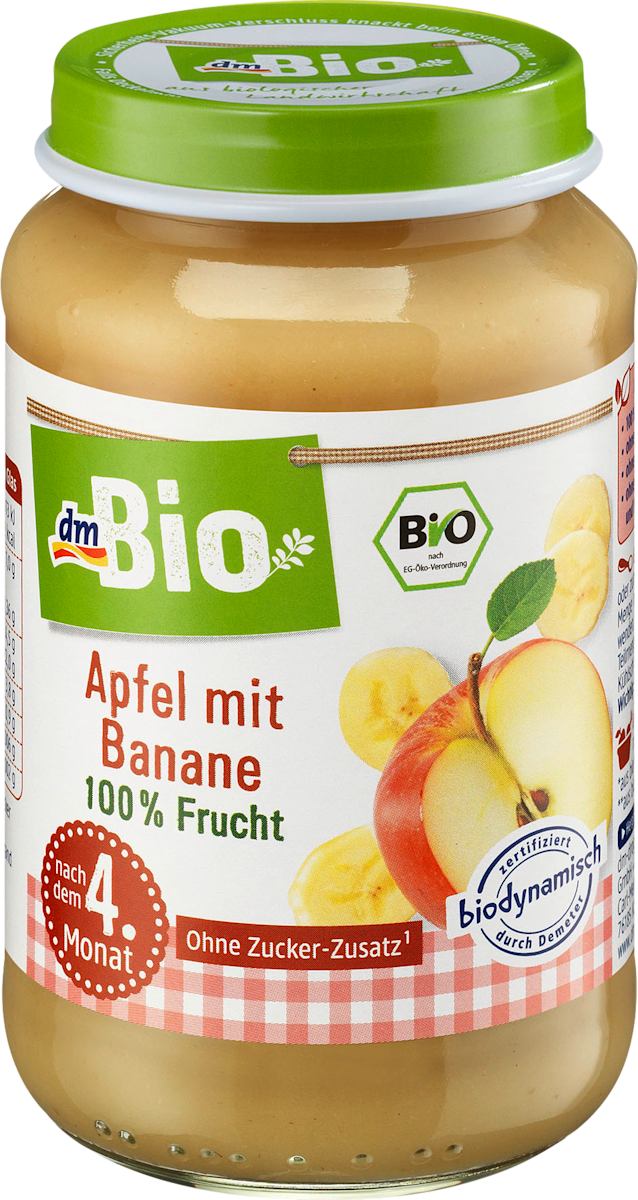 dmBio Apfel mit Banane nach dem 4. Monat, Demeter, 190 g dauerhaft ...