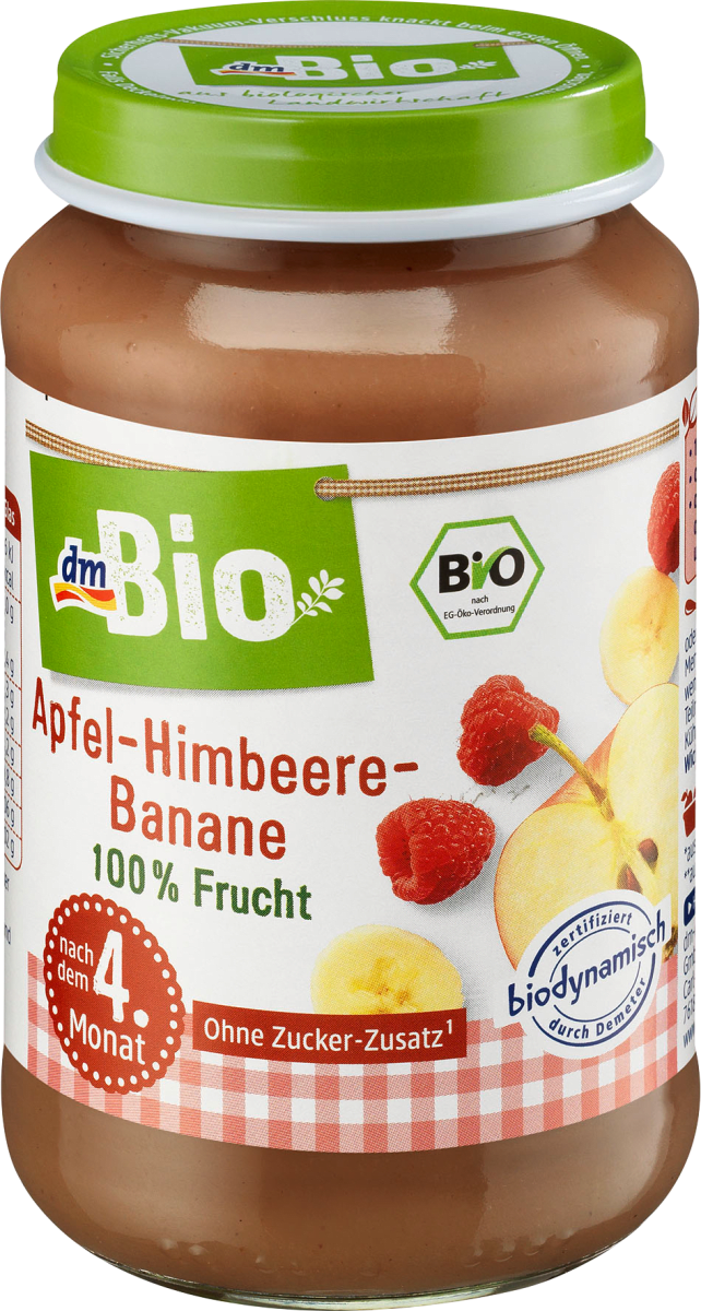 dmBio Apfel-Himbeer-Banane nach dem 4. Monat, Demeter, 190 g dauerhaft ...
