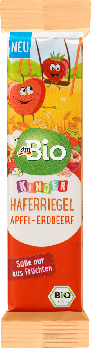 dmBio Fruchtriegel Hafer Apfel-Erdbeere, ab 3 Jahre, 30 g dauerhaft ...