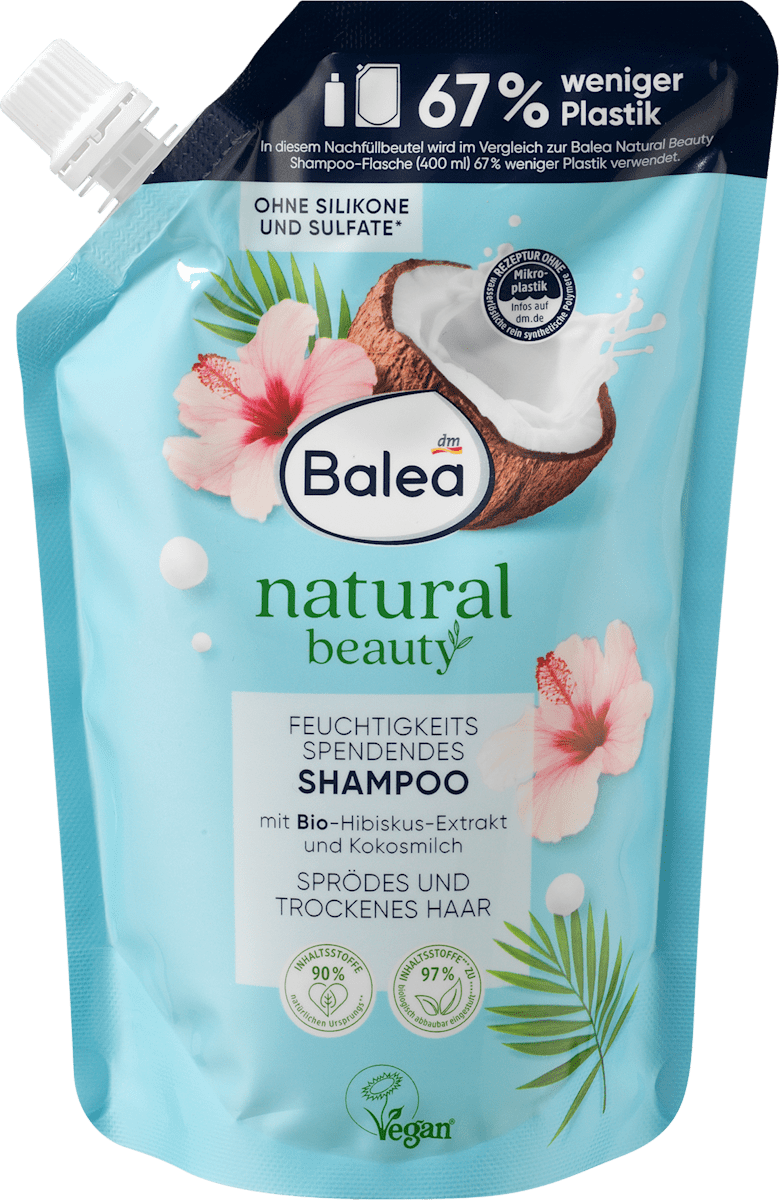 Balea Пълнител за хидратиращ шампоан Natural Beauty 400 Ml Пазарувайте