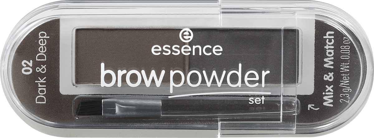 essence brow powder set za obrve – 02 Dark & Deep, 2,3 g | dm.rs
