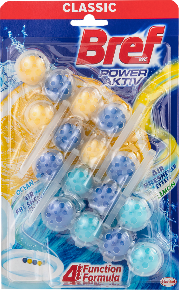 Bref WC блокче Power Aktiv Lemon&Ocean, 4x50g, 200 g Пазарувайте трайно ...