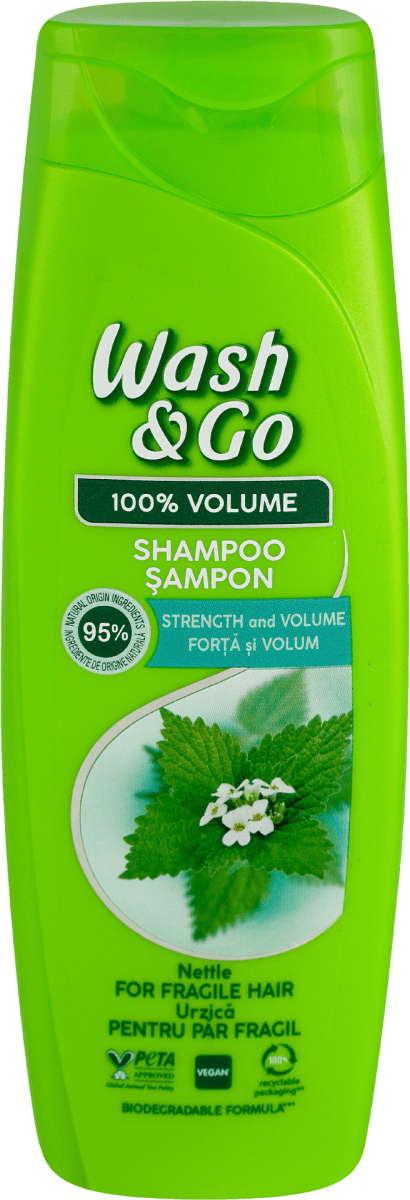Wash&Go 100% VOLUME šampon - ekstrakt koprive, 360 ml | dm.rs
