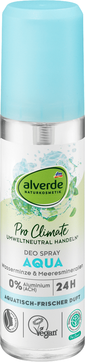 alverde NATURKOSMETIK Deo Spray Aqua Wasserminze Meeresmineralien, 75 ...