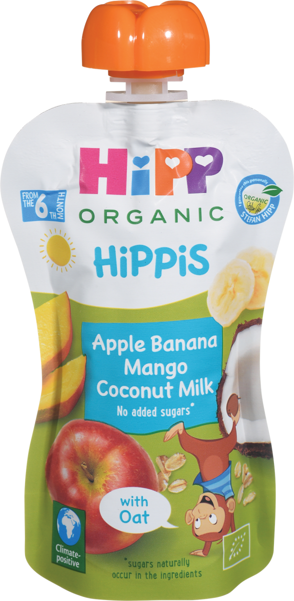HIPP Hippis BIO kašica u vrećici - jabuka, banana. mango i kokosovo ...