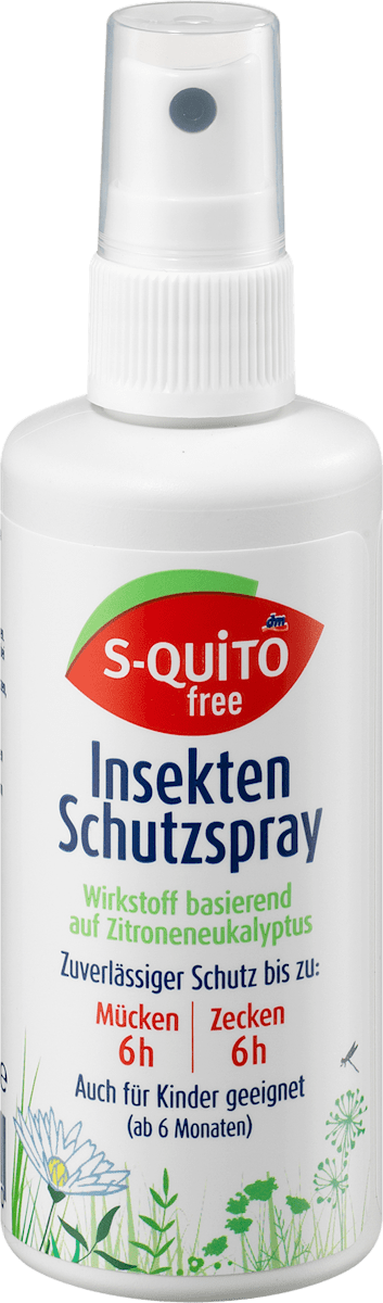 S-quitofree Insektenschutzspray Zitroneneukalyptus, 100 ml dauerhaft ...