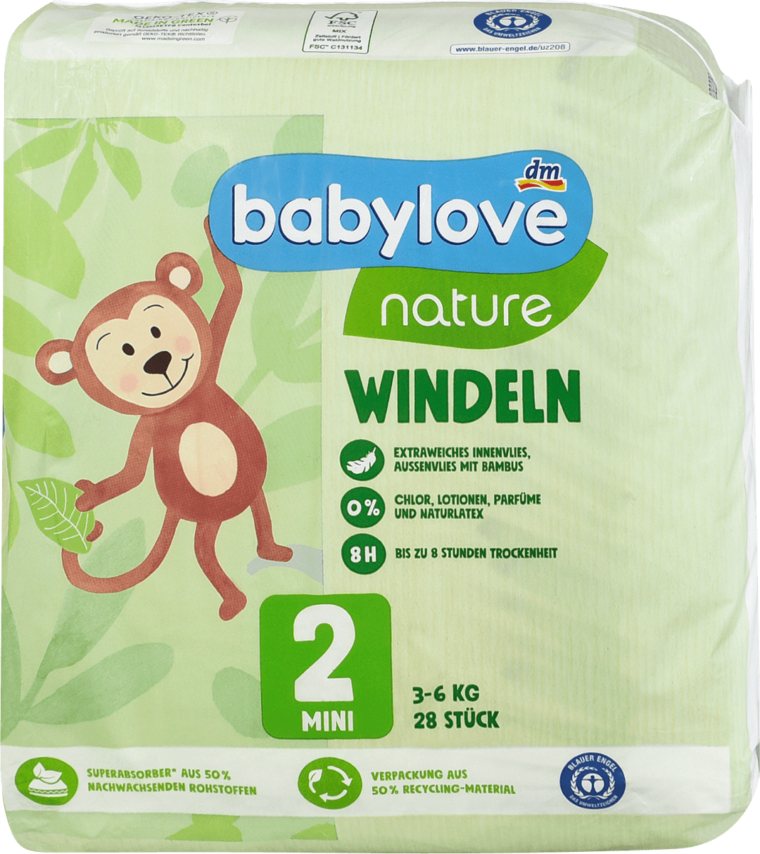 babylove nature Nature pelene mini vel. 2 (3 – 6 kg), 28 kom. trajno ...