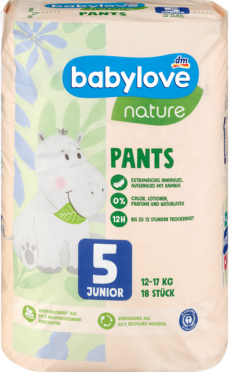 babylove nature Baby Pants Gr. 5 Junior (12-17 kg), 18 St dauerhaft ...