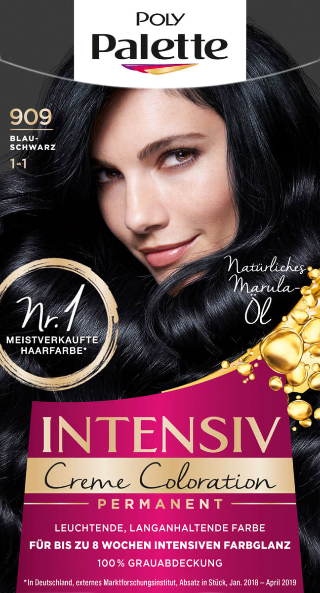 Poly Palette Haarfarbe 909 Blau-Schwarz, 1 St, 115 ml dauerhaft günstig ...