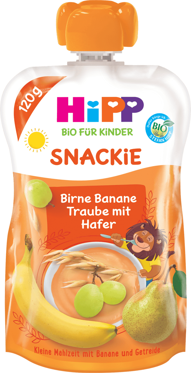 HiPP Quetschie Birne, Banane und Traube mit Hafer ab 12 Monaten, 120 g | dm.at