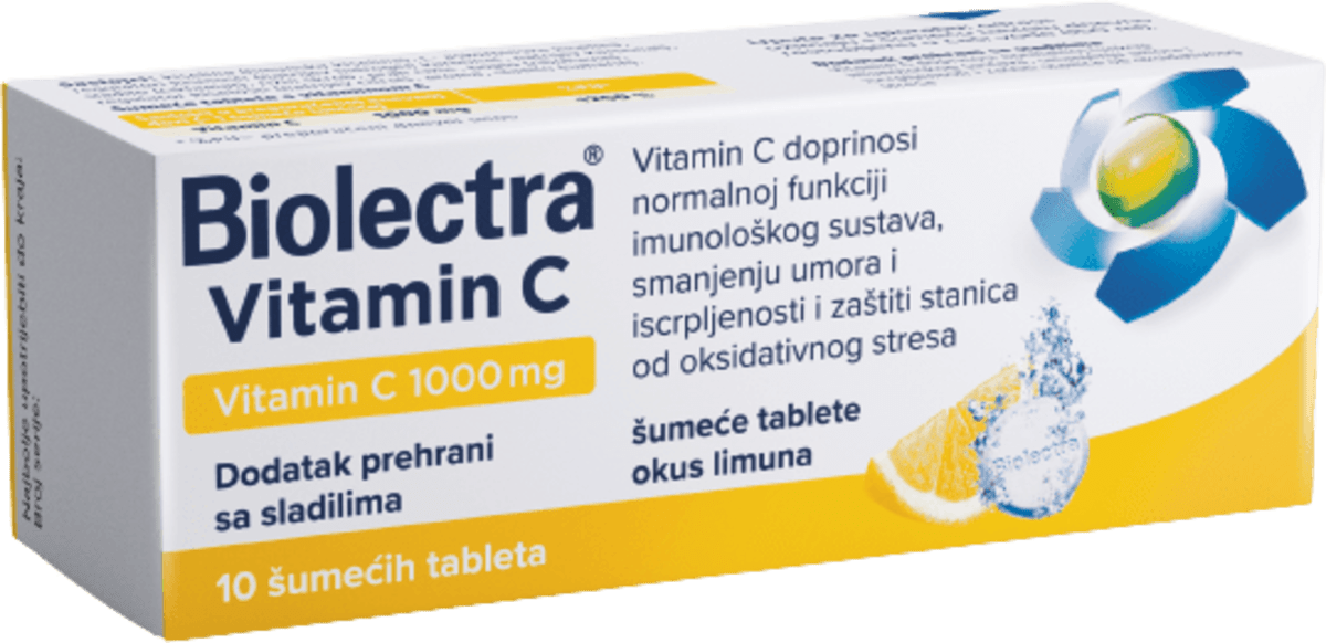 Biolectra Vitamin C 1000 mg šumeće tablete – limun, 10 kom. | dm.hr