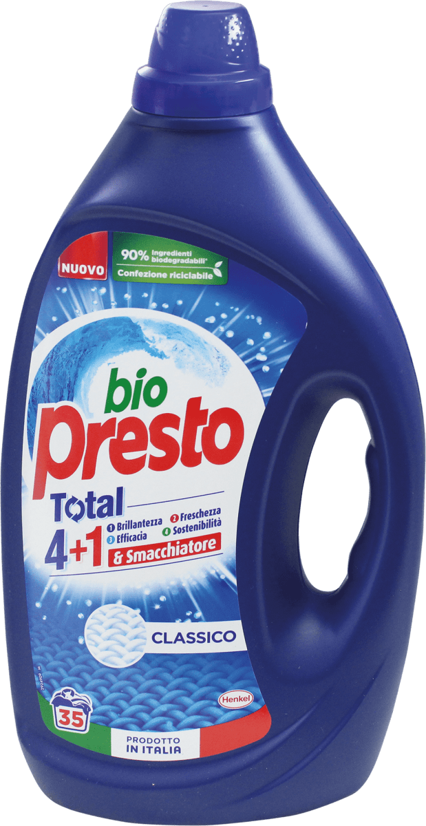 bio presto Detersivo liquido classico total 4+1, 1,57 l Acquista online ...