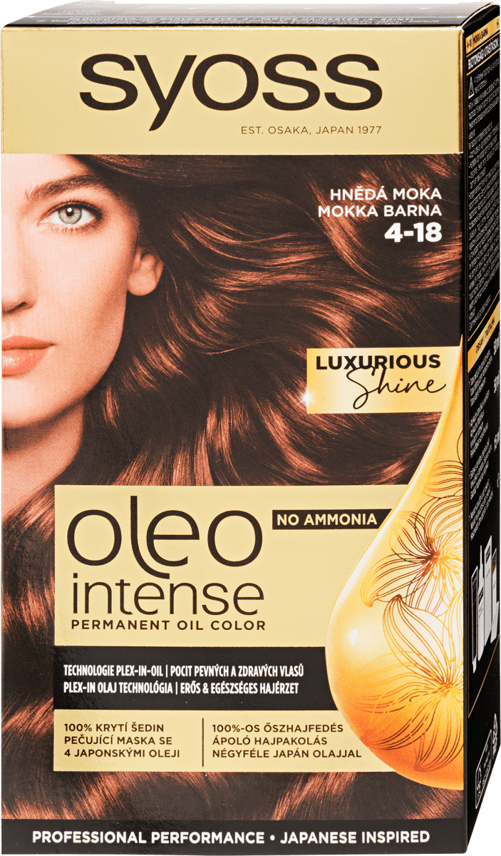 Syoss Oleo Intense Tartós hajfesték, mokkabarna 4-18, 1 db Vásároljon tartósan kedvező áron ...