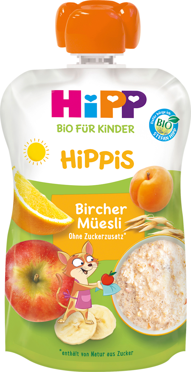 Hipp Quetschie Bircher Müesli Hippis Kathie Katze, ab 1 Jahr, 100 g dauerhaft günstig online ...